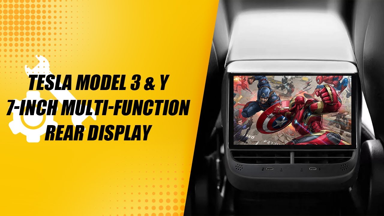 Tlyard Tesla Model 3 & Y 7 inch Multi function Rear Display - YouTube