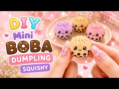 I made the VIRAL Boba Tea Dumpling Squishy! 🧋🥟✨
