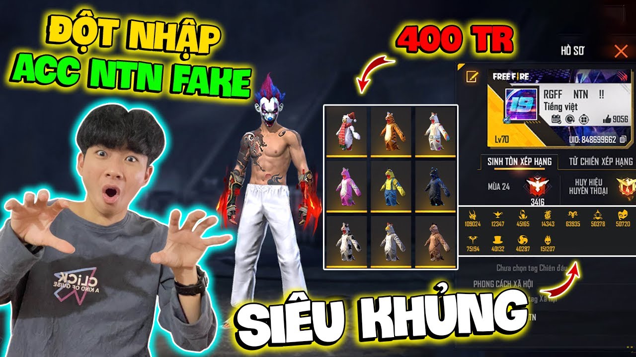 Free Fire | NTN vào acc 400 triệu của NTN FAKE tặng fan và cái kết ...