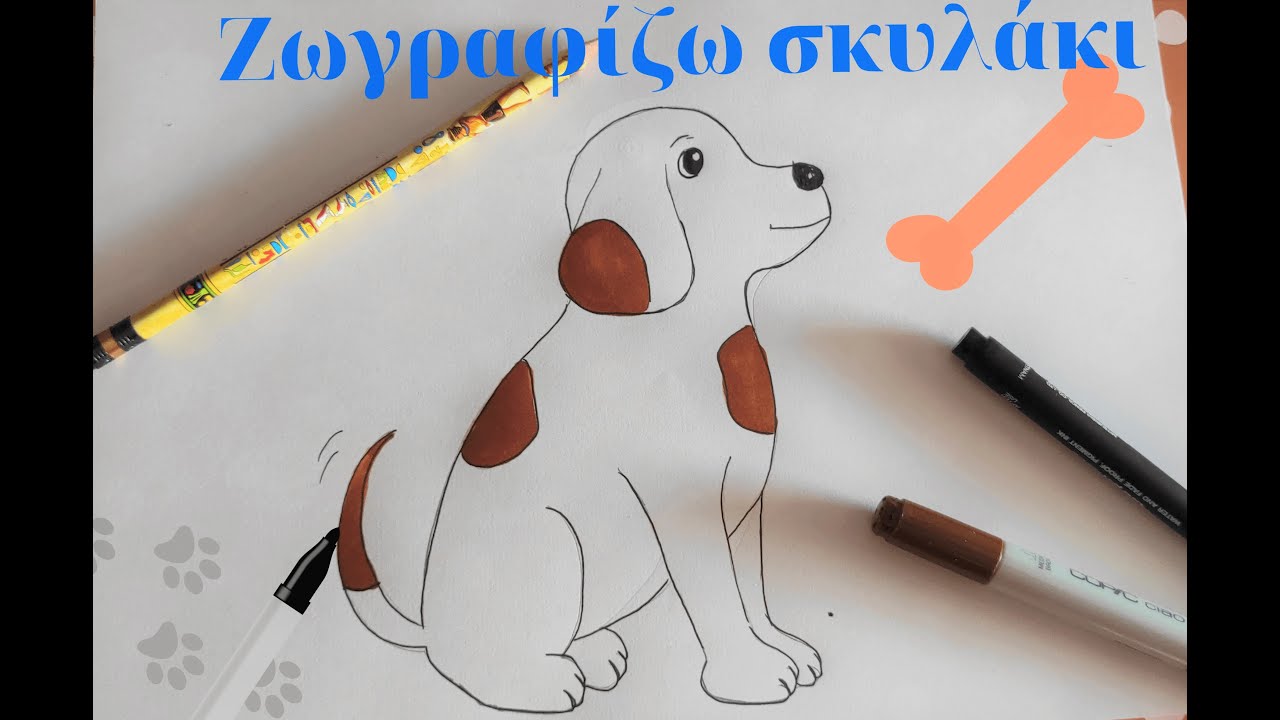 Ζωγραφική για παιδιά - Σκυλάκι/ Drawing for children - Dog - YouTube