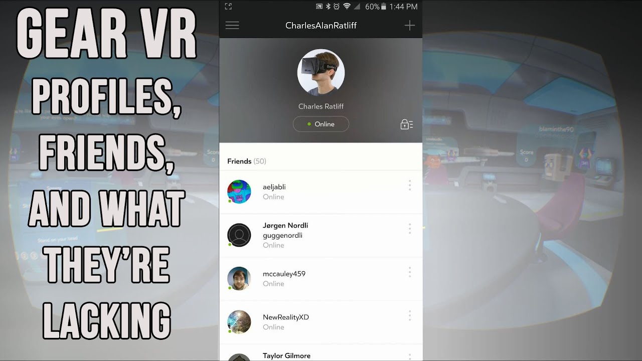Gear VR: Profiles, Friends, and What They're Lacking - YouTube