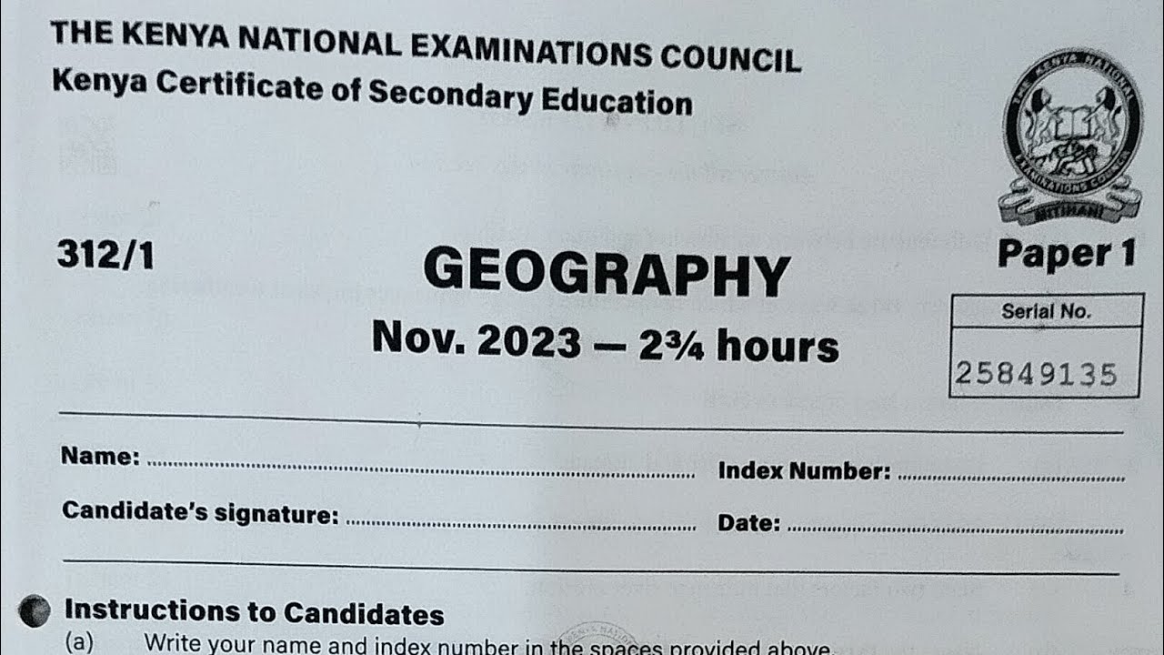 KCSE 2023 Geography Paper 1 Section A Questions And Answers Marking kcse-2023-geography-paper-1-section-a-questions-and-answers-marking