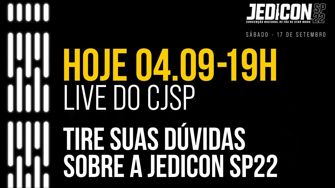 LIVE DO CJSP HOJE AS 19HNO CANAL DO YOUTUBE DO CONSELHO JEDI SÃO PAULO ...