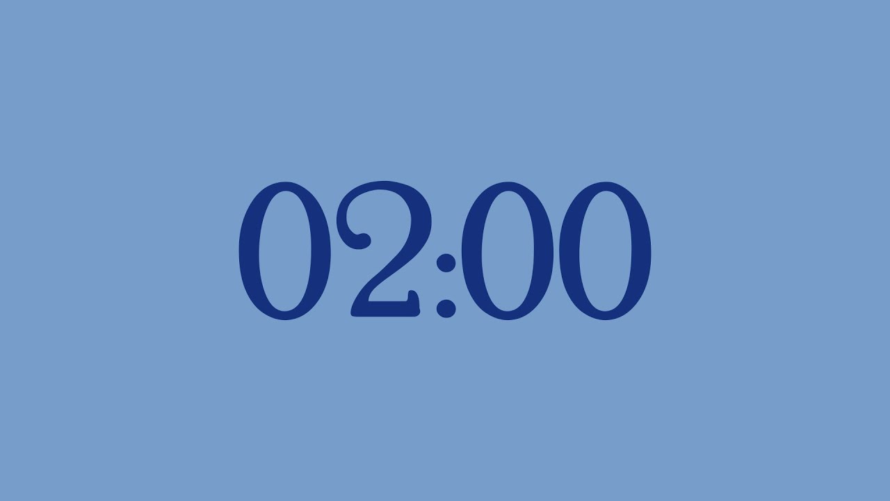 2-Minute Countdown Timer | Dark Pastel Blue × Lapis Blue - YouTube