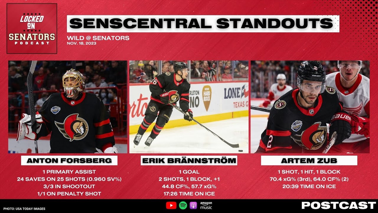 SENSCENTRAL STANDOUTS: Ottawa Senators vs Minnesota Wild | POSTCAST ...