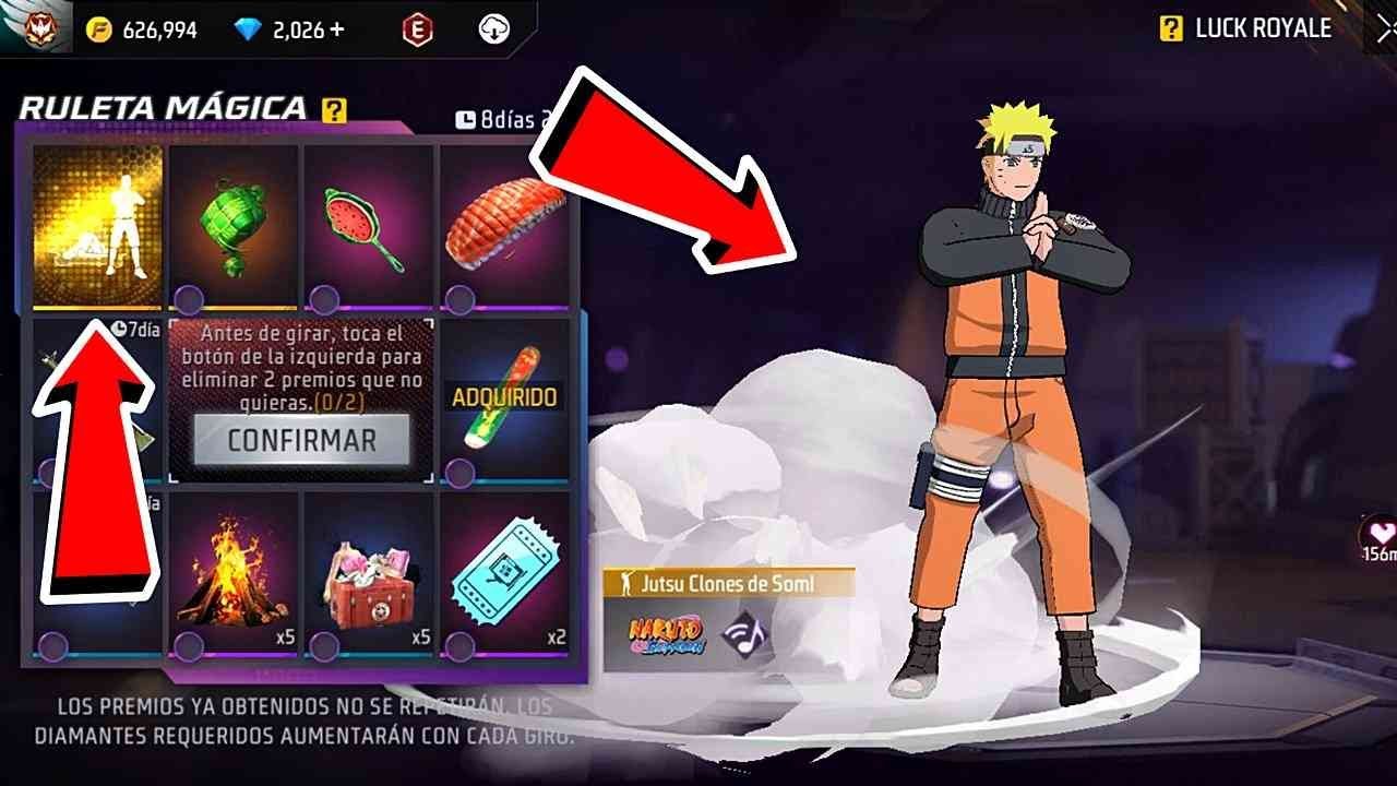 Ya llego el EMOTE Jutsu Clones De Sombra de NARUTO en FREE FIRE 😱 ...