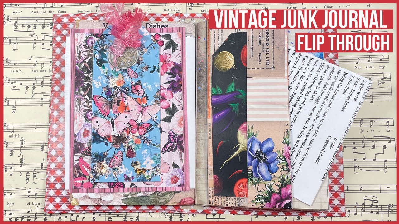 👨‍🍳 Vintage junk journal flip through | Vintage Cookbook junk journal ...