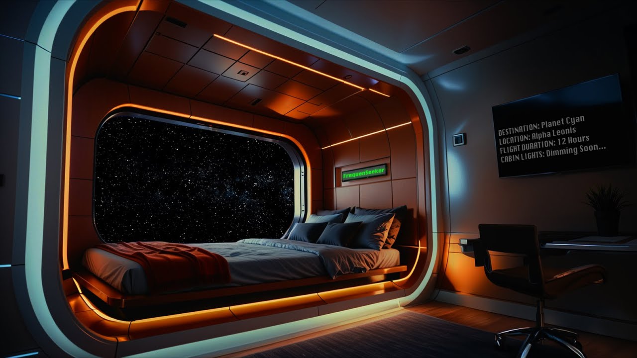 Starship Sleeping Quarters // Spaceship Ambience // White Noise Black ...