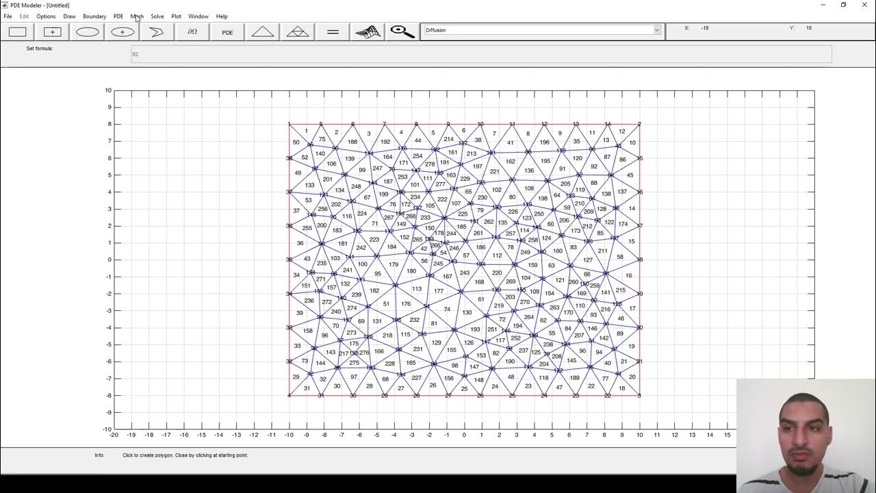 Introduction to Matlab in Arabic | 59 | Matlab PDE Modeler - Geometry meshing 1 - YouTube
