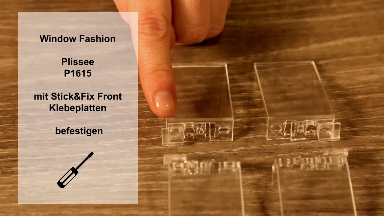 Plissee P1615 mit Stick&Fix Front Klebeplatten befestigen - YouTube