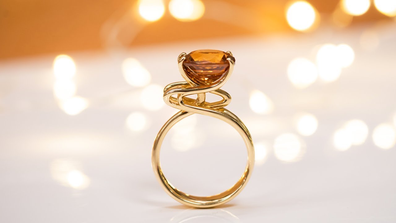 Emerge - Golden Zircon & Yellow Gold Ring | The Village Goldsmith - YouTube