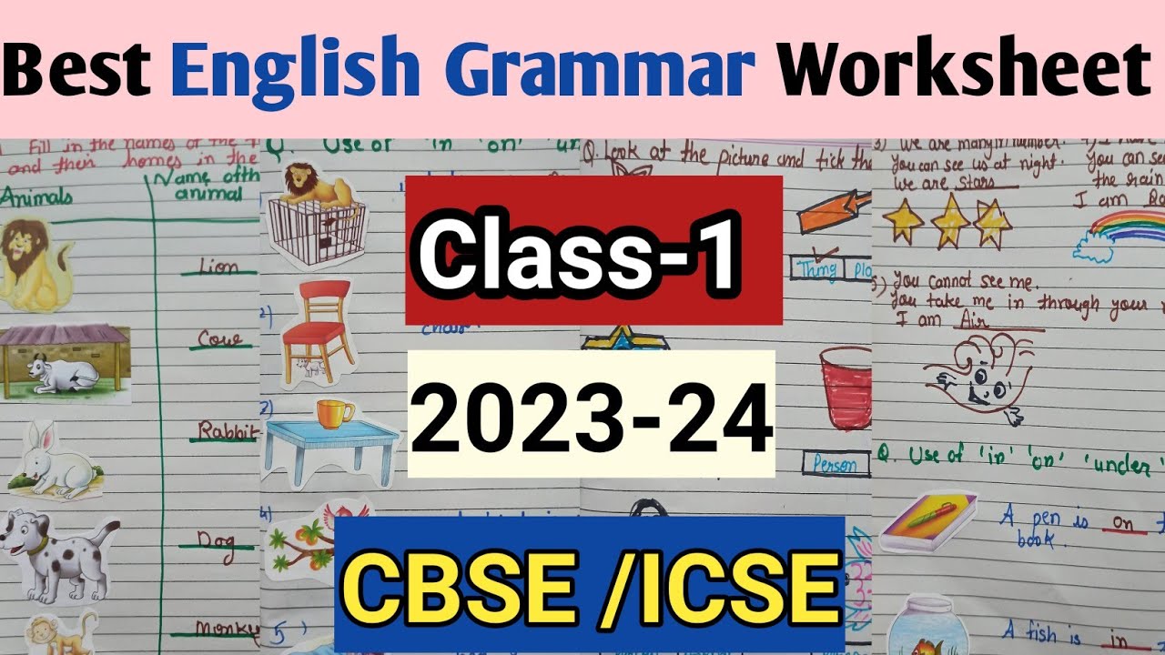 Class-1 English Worksheet || Grade-1 English CBSE Syllabus || Class-1 ...