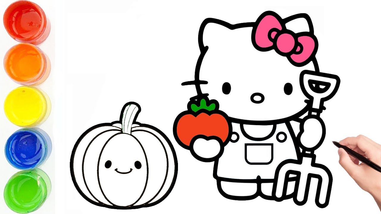 Hello Kitty Drawing || How to Draw Hello kitty For Kids || Let's Draw ...