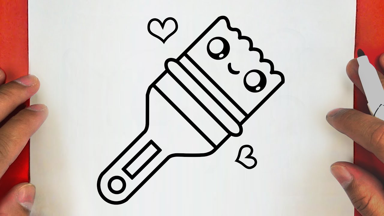 HOW TO DRAW A CUTE PAINTBRUSH,STEP BY STEP, DRAW Cute things - YouTube
