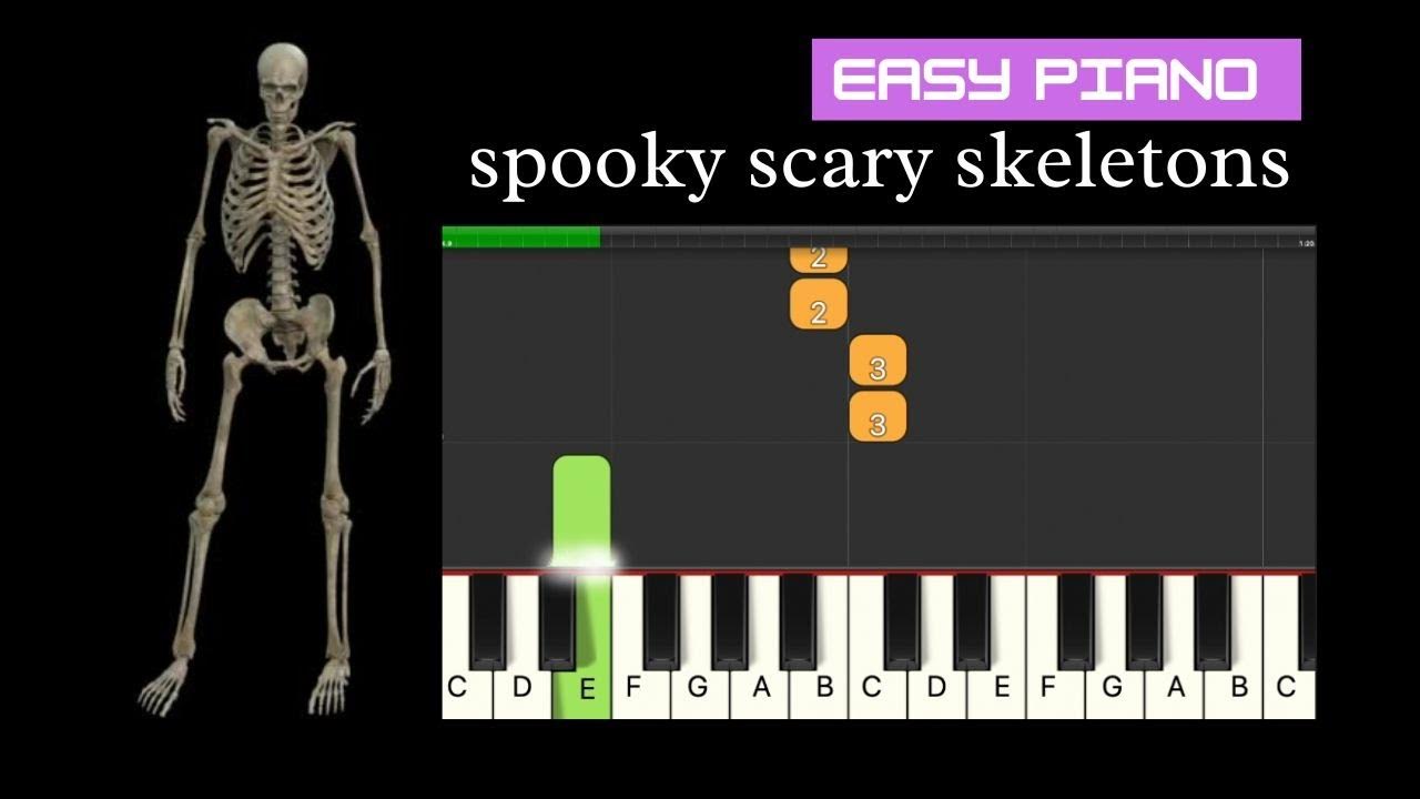 Spooky Scary Skeletons - Easy Piano Tutorial - YouTube