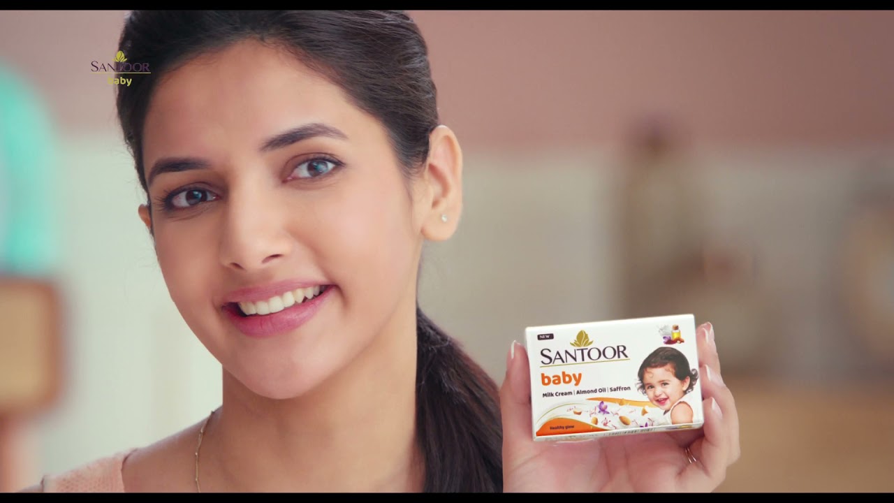 Santoor Baby soap with milk cream, almond oil, and saffron - YouTube