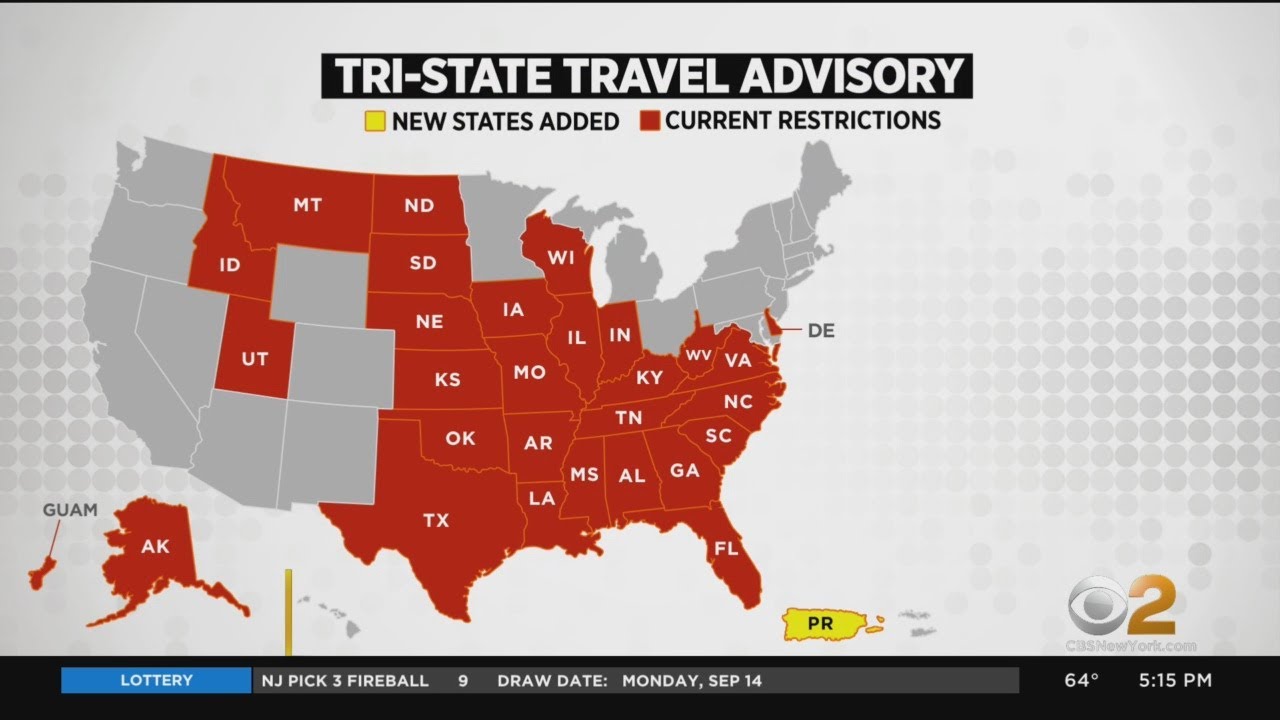 6 States Removed From Tri-State Area's Quarantine List - YouTube