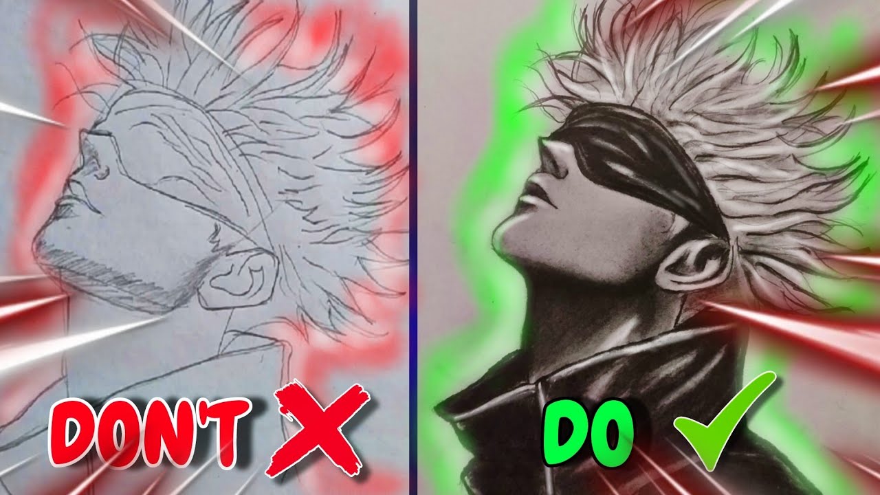 LEARN To Draw REALISTIC GOJO Drawing In 5 Minutes - YouTube