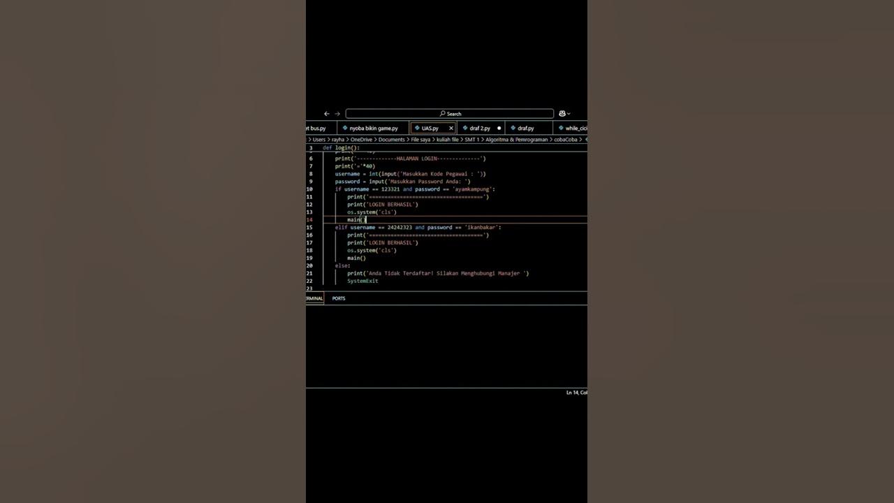 PROJEK UAS ALGORITMA DAN PEMROGRAMAN SIM 1 - YouTube