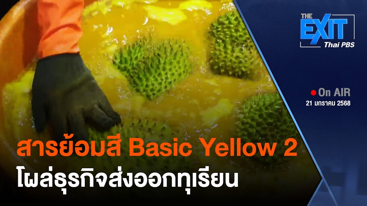 เปิดตัวเลขนำเข้าสารย้อมสี Basic Yellow 2 โผล่ธุรกิจส่งออกทุเรียน | ข่าวค่ำ | 21 ม.ค. 68 - YouTube