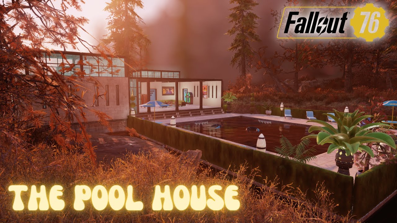 FALLOUT 76 | THE POOL HOUSE | MID-CENTURY MODERN | CAMP BUILD - YouTube