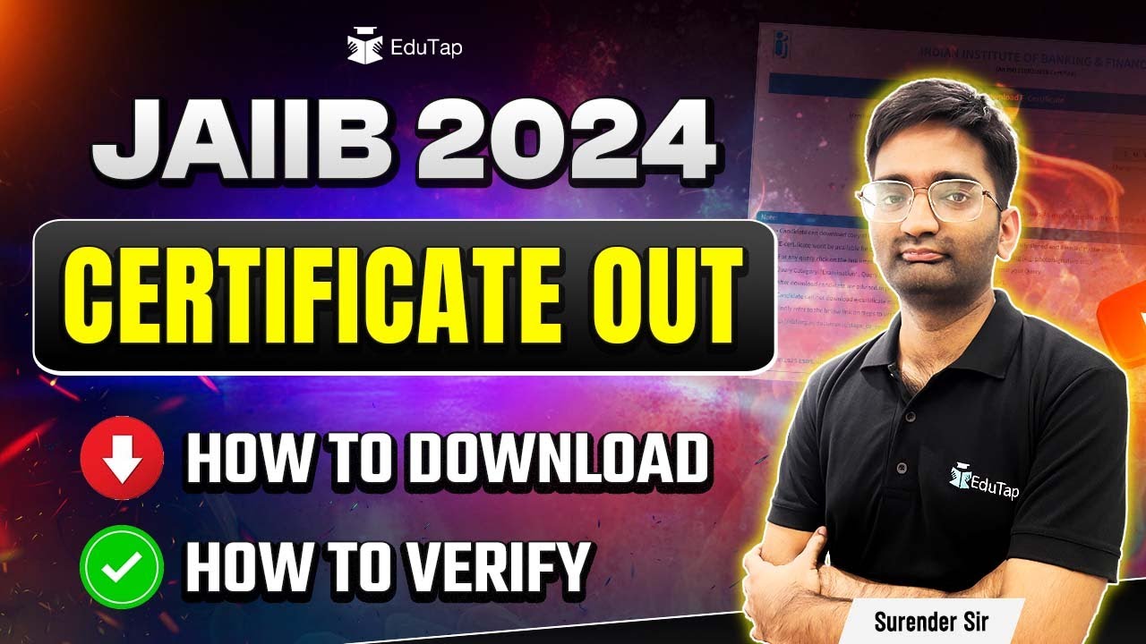 JAIIB Certificate 2024 | How to Download & Verify JAIIB Certificate ...