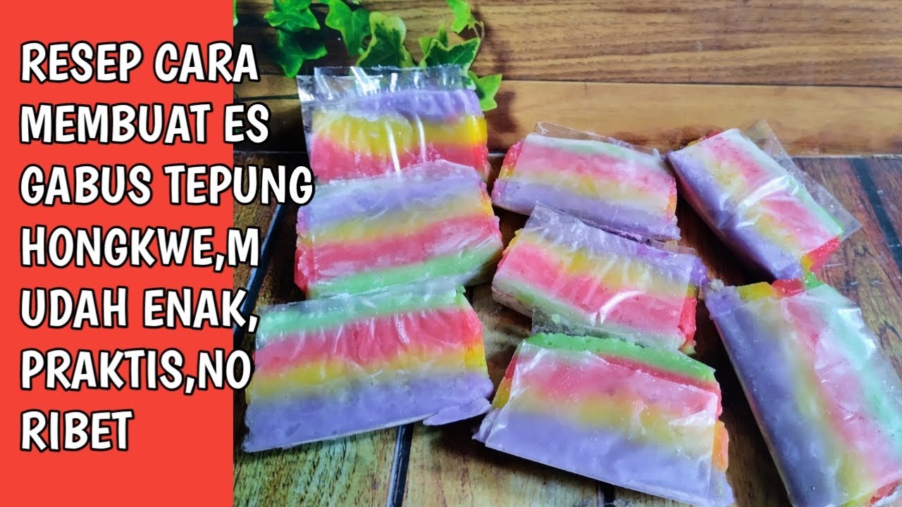 CARA MEMBUAT ES GABUS PELANGI DARI TEPUNG HUNKWE @Dapurummusyazwan ...