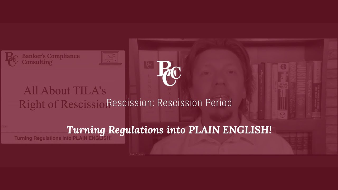 Rescission: Rescission Period - YouTube
