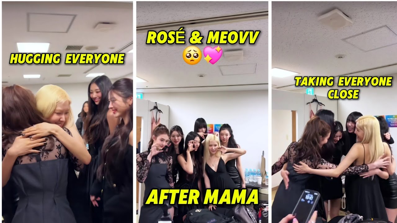 ROSÉ interacting with ELLA & MEOVV MAMA backstage - YouTube