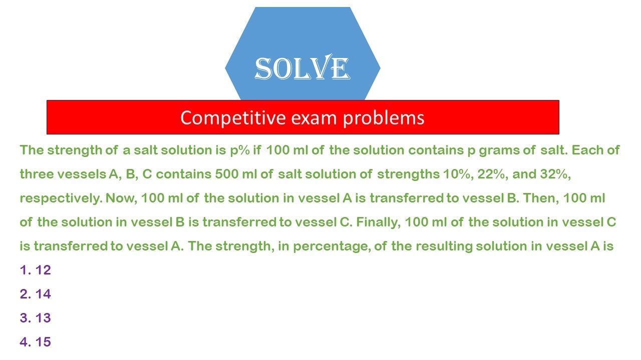 How to solve - Mixtures - Problem 27 - YouTube