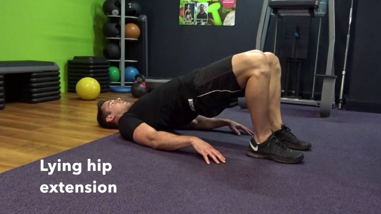 lying hip extension - YouTube