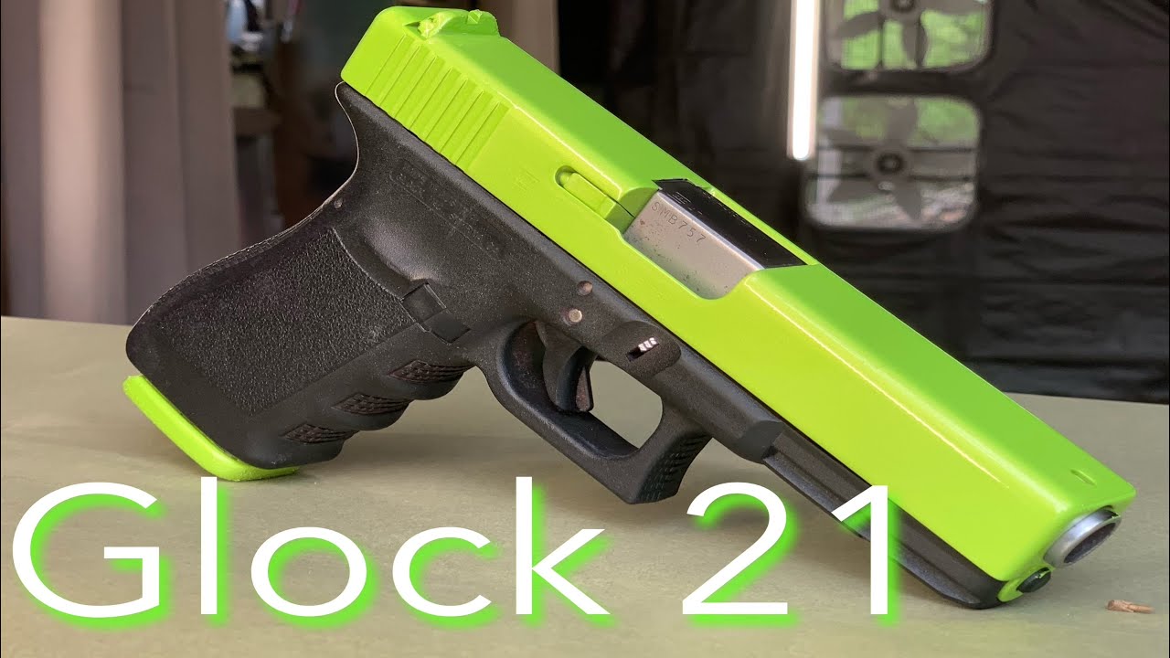 Custom Painted Glock 21 .45MM Slime green with orange pearl - YouTube