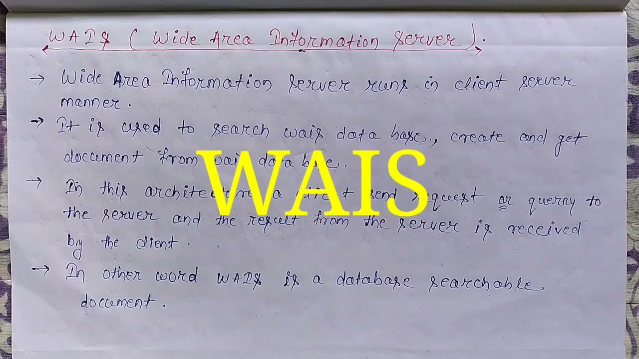 What Is WAIS ? || Networking chapter important Short notes for exams# ...