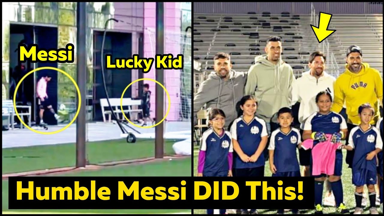 😍Messi with his Barca Teammates Visit Academy Kids Before Inter Miami ...