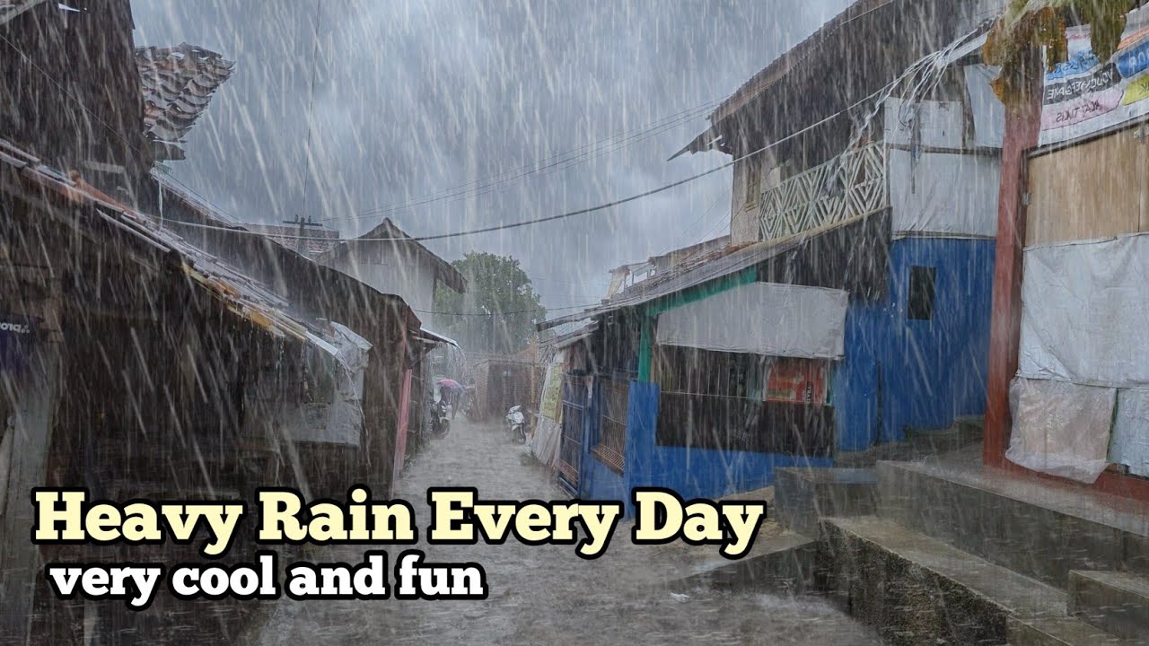 Super heavy rain and thunderstorms in my village, fell asleep to the ...