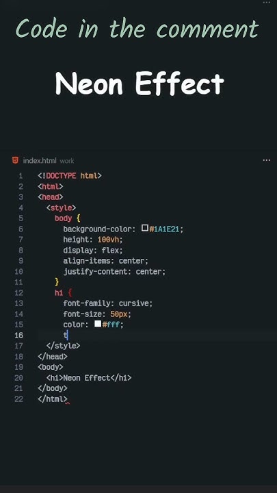 Neon Text Effect Using Html and Css | web design | #shorts #ytshorts #html #css - YouTube