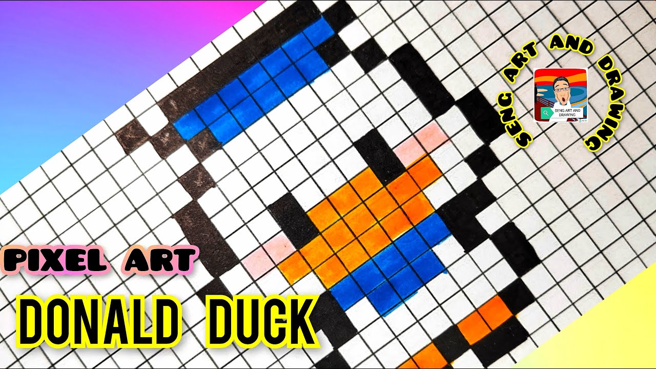cute donald duck pixel art - YouTube