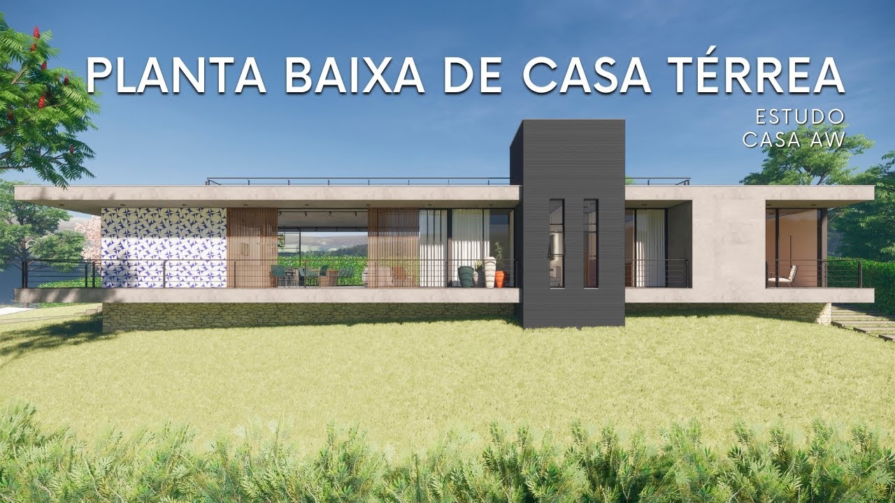 PLANTA BAIXA DE CASA TÉRREA COM 200m2 | DANIEL CARVALHO ARQUITETO - YouTube