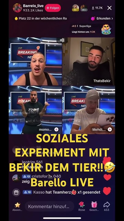 SOZIALES EXPERIMENT BEKIR DAS TIER FRISST HOT SHIP !!! Barello LIVE - YouTube