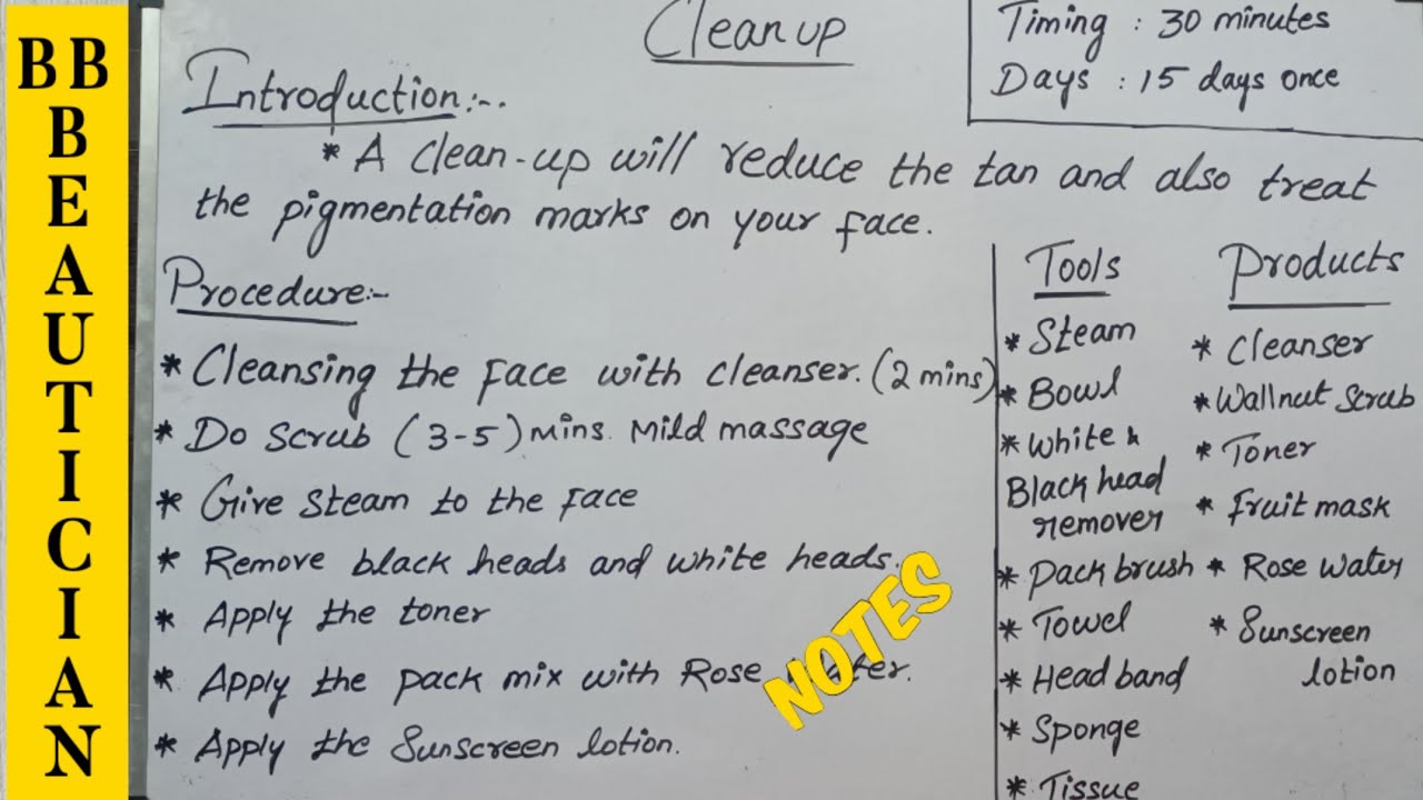 Cleanup notes || Beautician notes || beauty parlour || skincare - YouTube