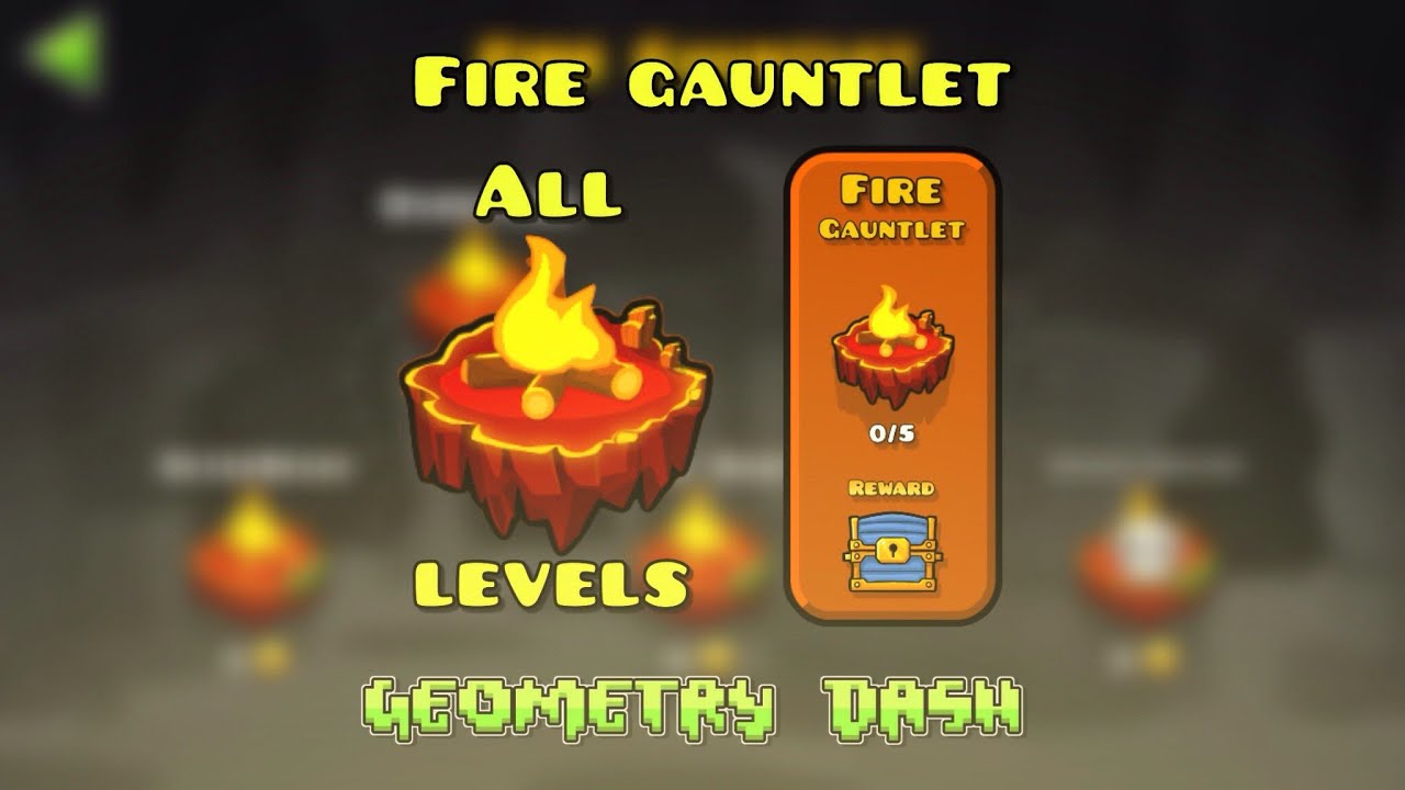 Все уровни|Fire Gauntlet|Geometry Dash - YouTube