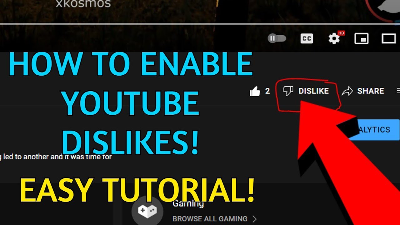 How to Enable Youtube Dislikes! - YouTube