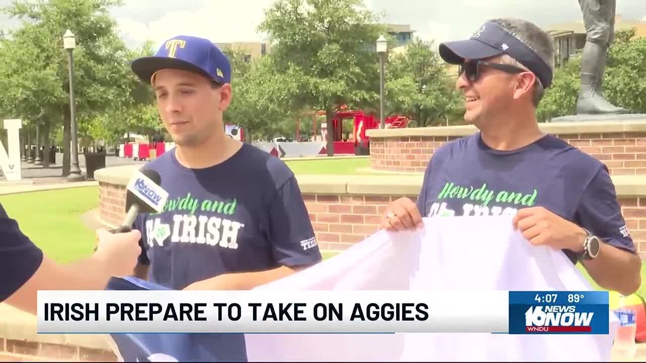 Fighting Irish fans make trip to College Station - YouTube