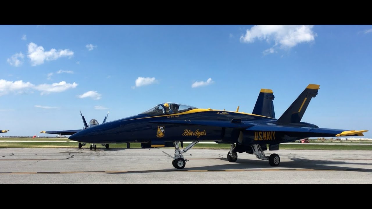 Very close start up's from all Blue Angels F18's at Cleveland Airshow ...