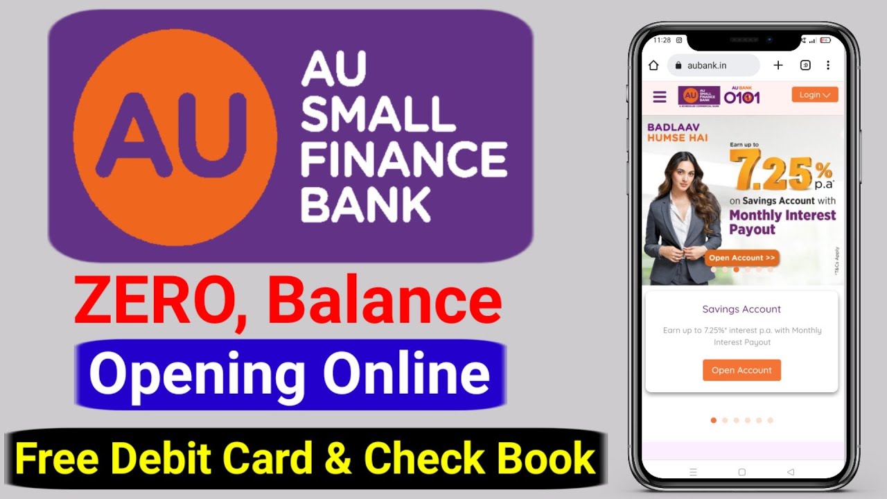 AU Bank me zero balance saving account kaise khole | AU Small Finance ...