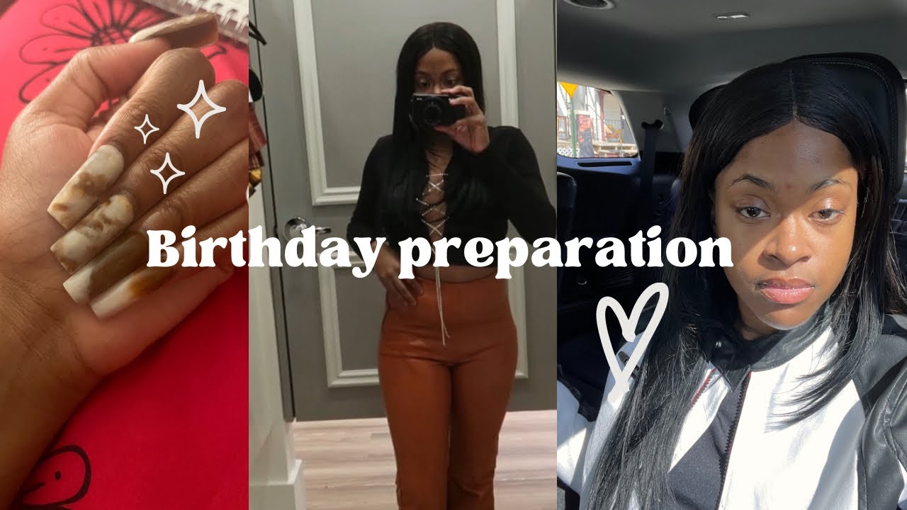 17th Birthday Prep | nails , hair and birthday shopping - YouTube