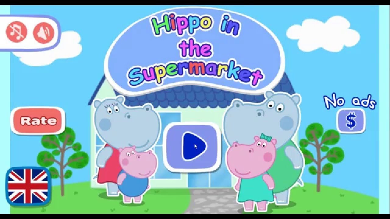 Hippo in the Supermarket ( App for Kids) #3 - YouTube