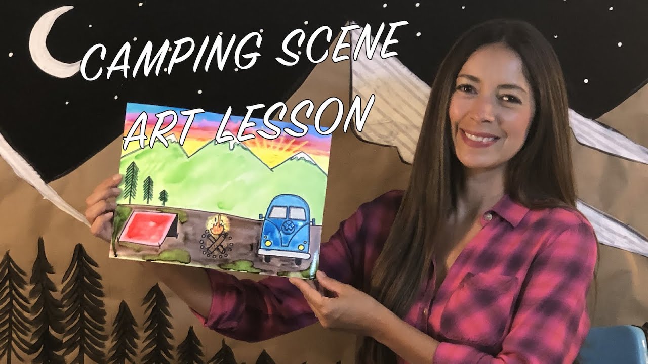 Camping Scene Art Lesson - YouTube