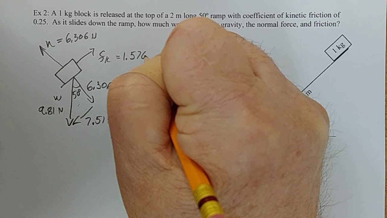 Mechanics p55: Examples of Work - Inclined Plane, work from an F-x ...