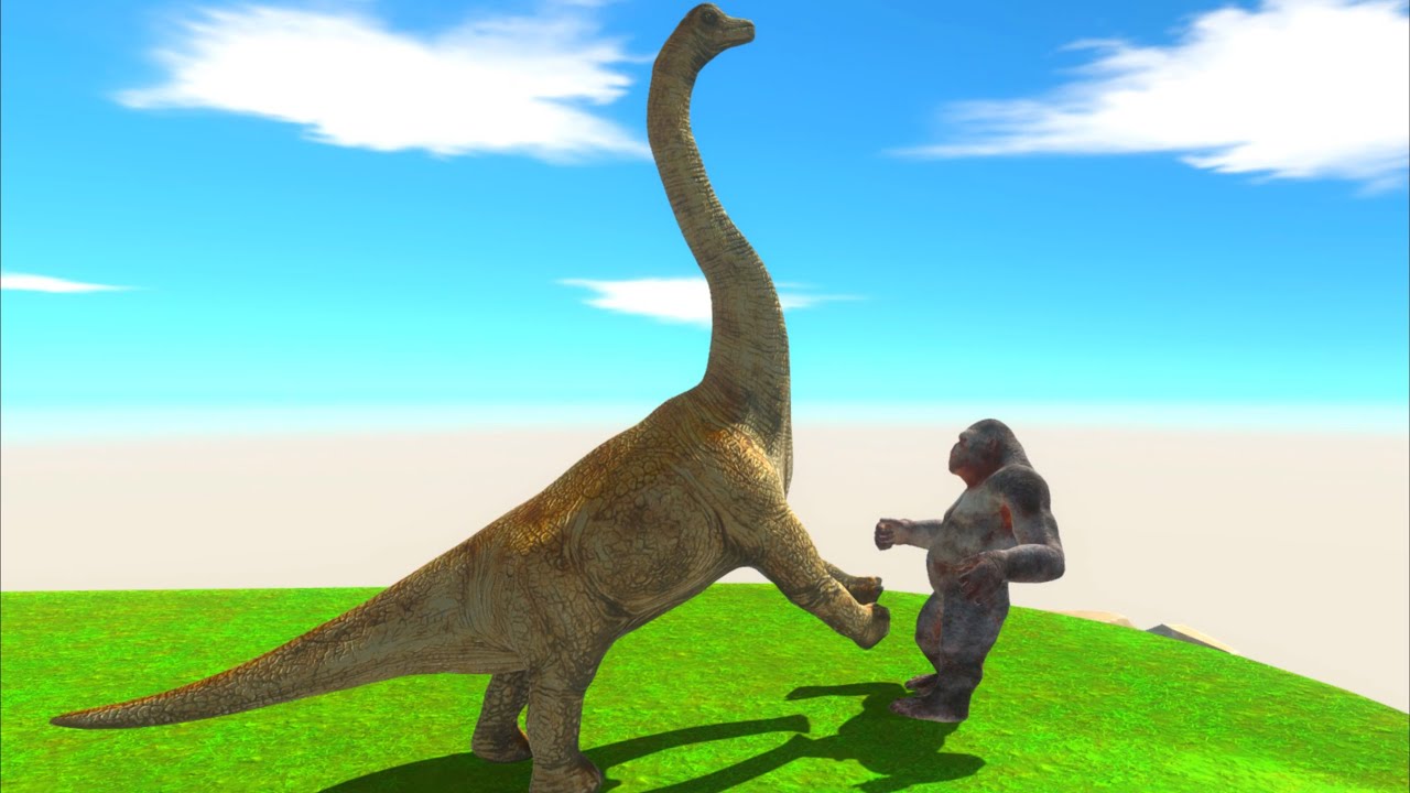 Unstoppable Force: Invincible Gorilla vs Brachiosaurus in 4K Clash! 🦍🦕💥 ...